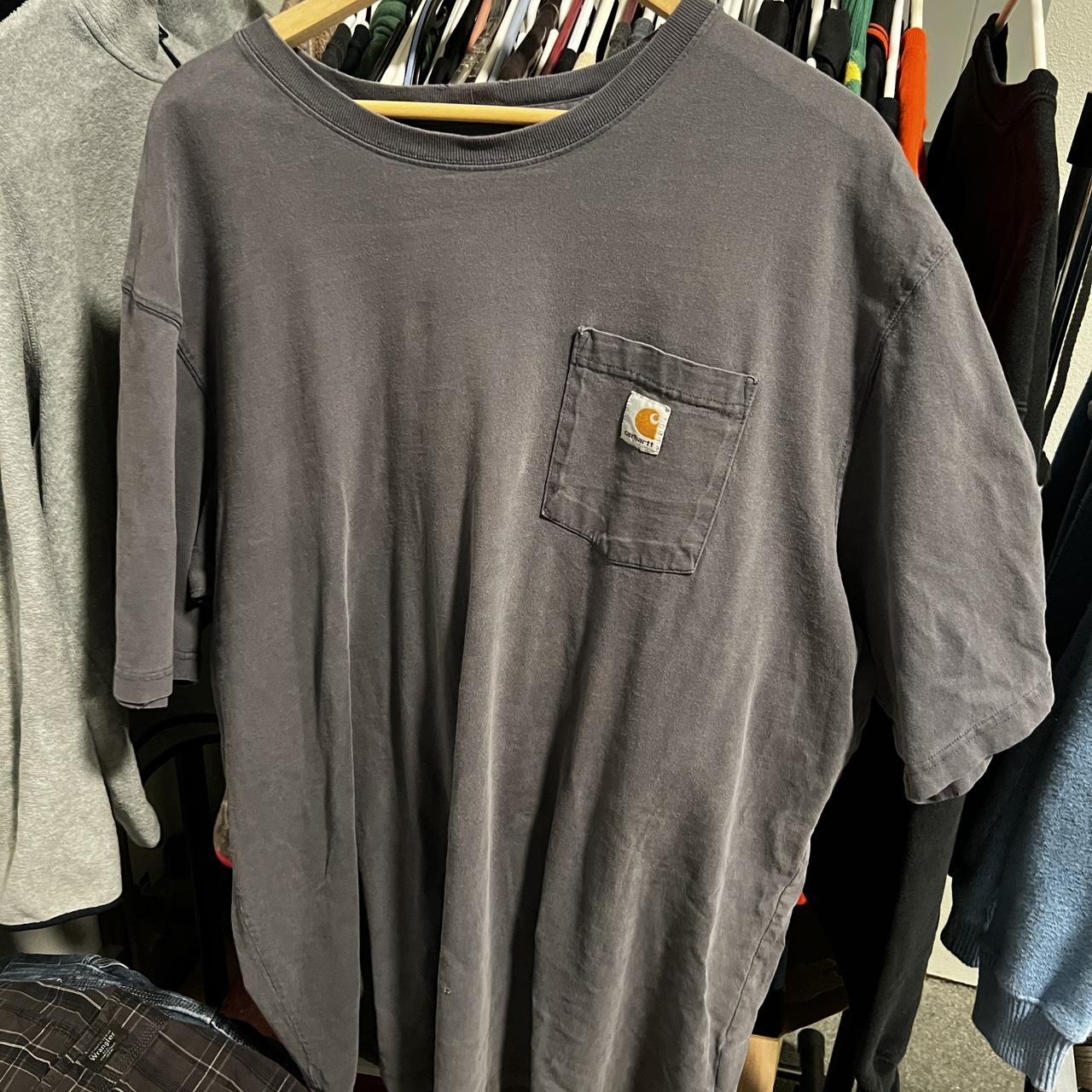 Carhartt pocket T-shirt in grey -tagged... - Depop
