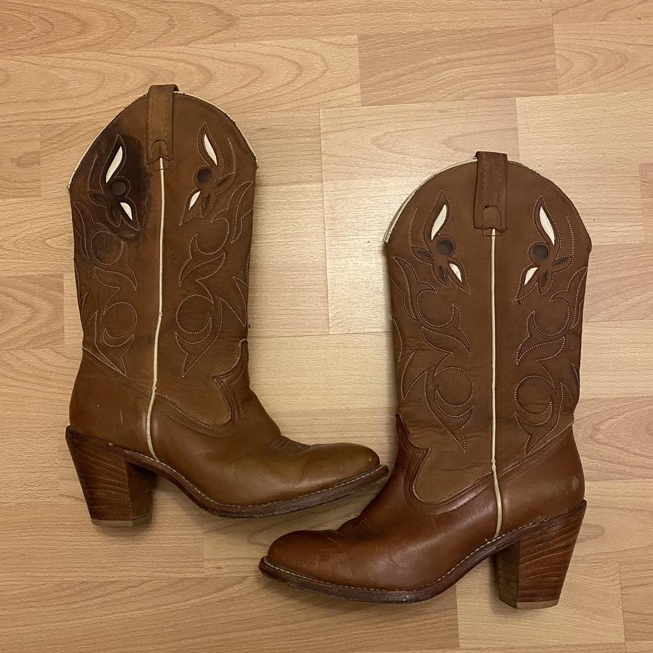 Vintage Acme cowgirl boots - Size 6 1/2 - Some... - Depop
