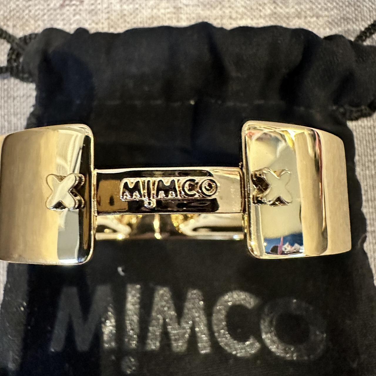 Mimco gold coloured bangle with hinge. Fits... - Depop