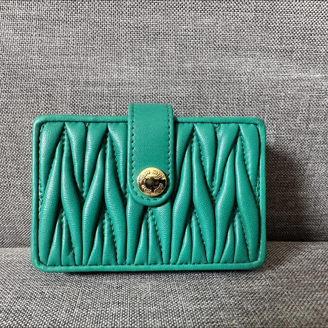Authentic Mui Mui matelasse exoanding card purse.... - Depop