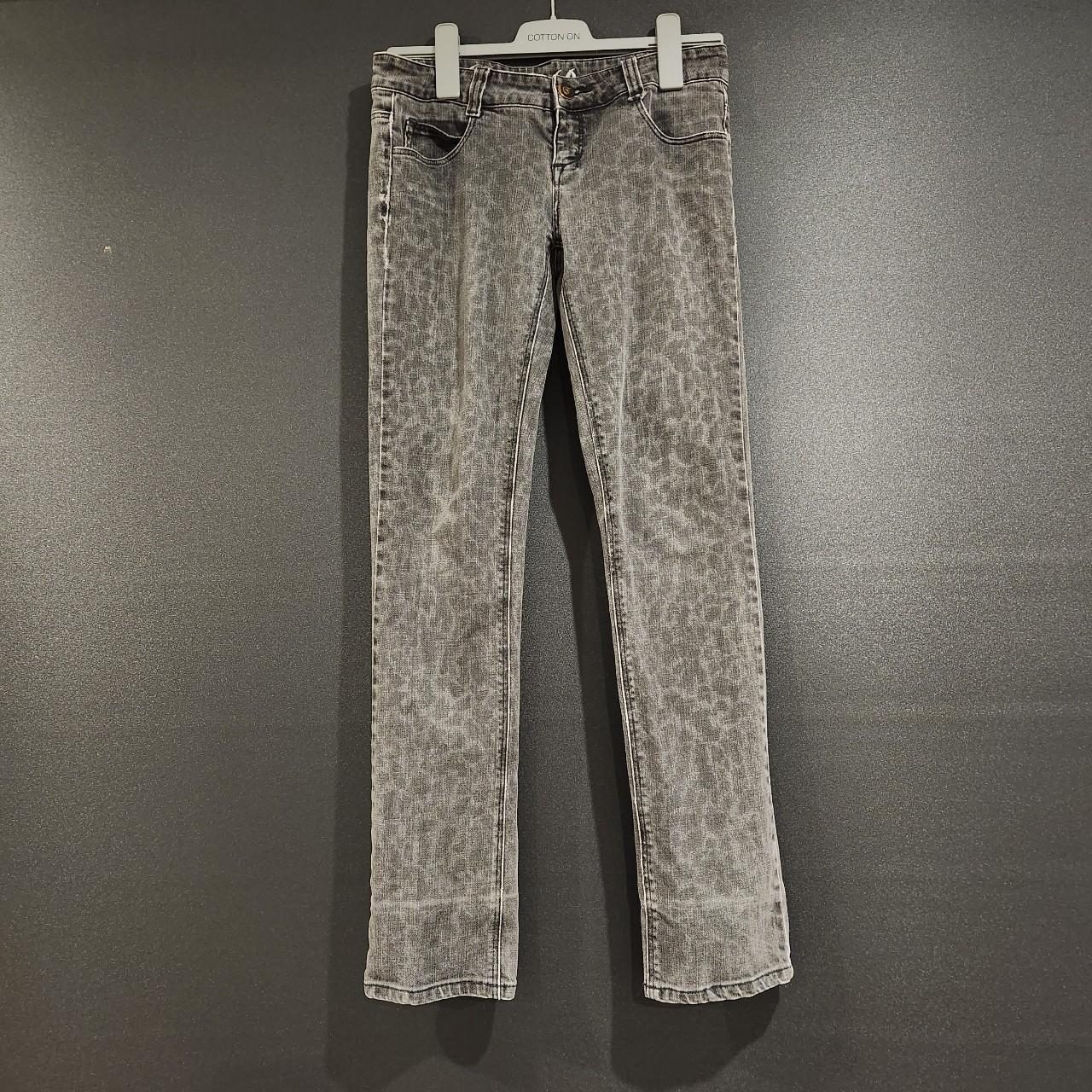 Junk Denim 00s era charcol grey mottled low rise... - Depop