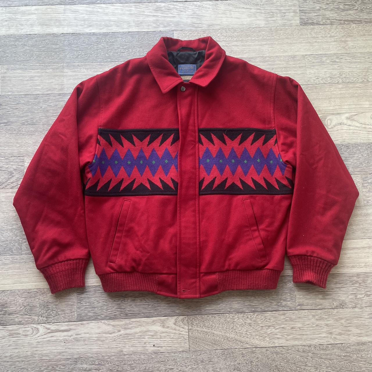 Pendleton Men's Red and Black Jacket | Depop