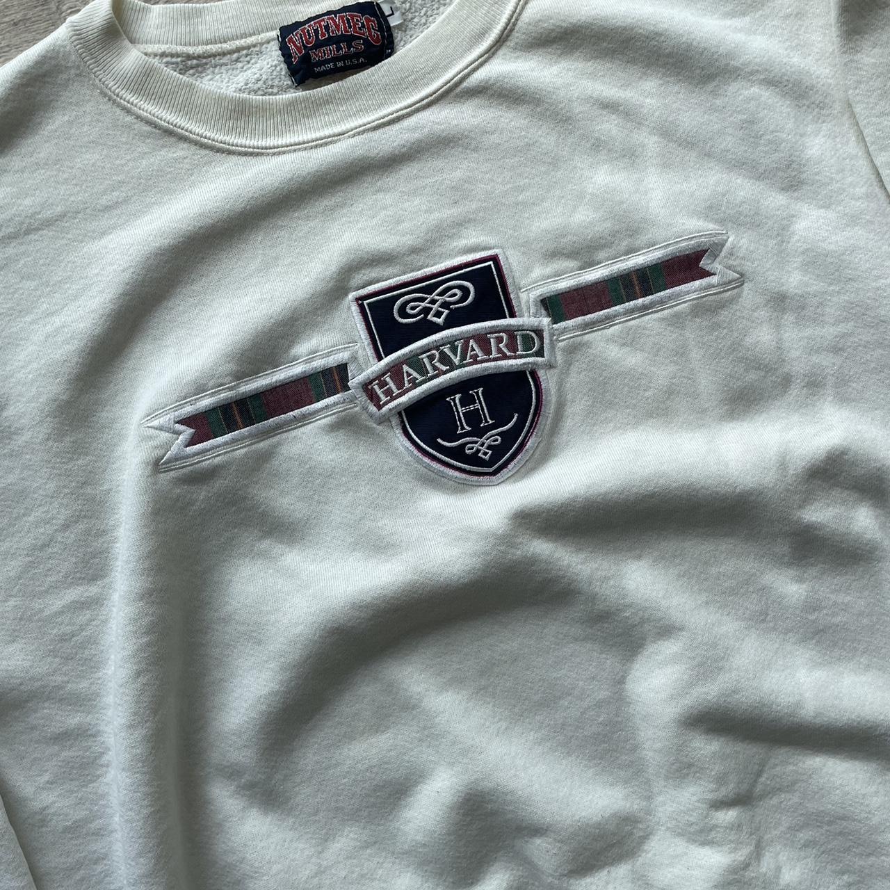 Vintage 90s Harvard crew neck. Nutmeg tag, and made... - Depop