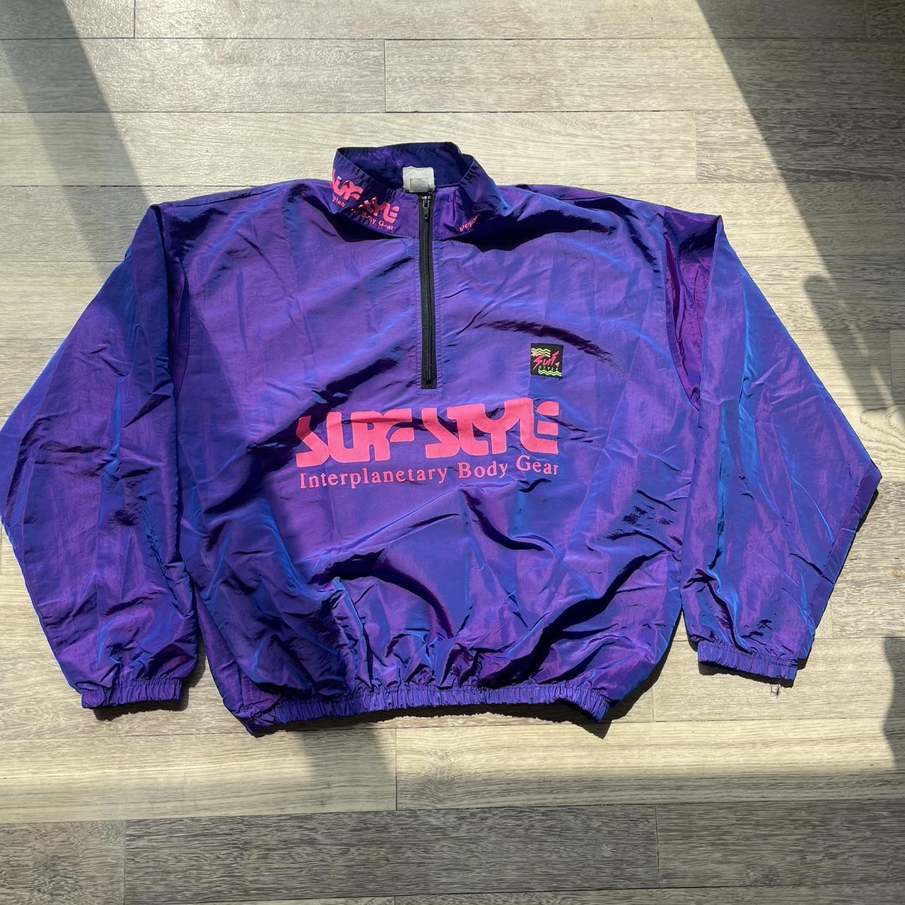 Vintage 90s Surf Style reflective pullover. Fits... - Depop