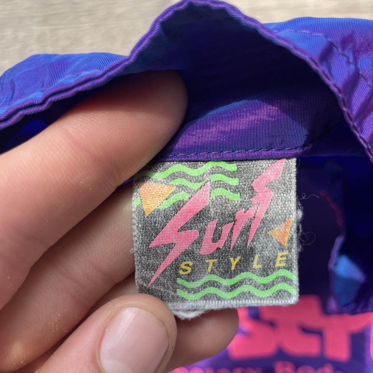 Vintage 90s Surf Style reflective pullover. Fits... - Depop