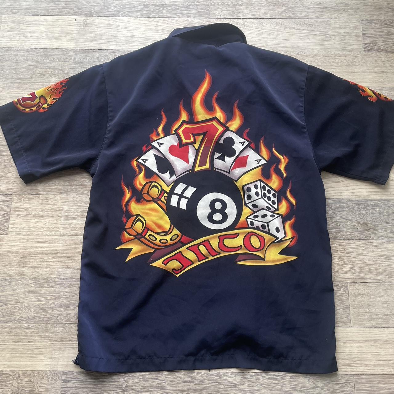 Vintage y2k JNCO button up shirt. Dope flame designs... - Depop