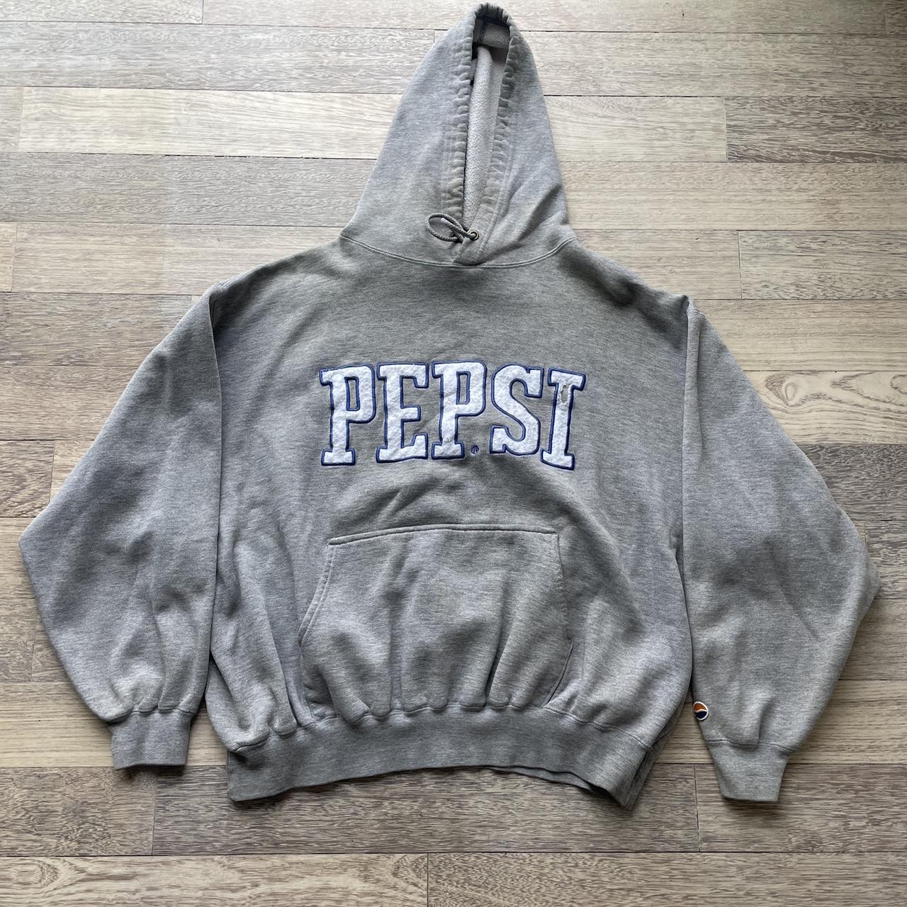 Vintage 90s Pepsi spell out hoodie. Super nice... - Depop