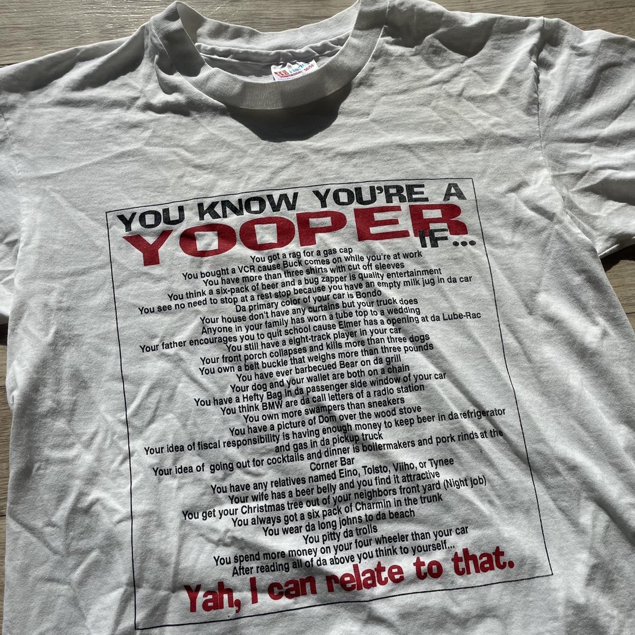 Vintage 80s Yooper t shirt. Single stitched, and USA... - Depop