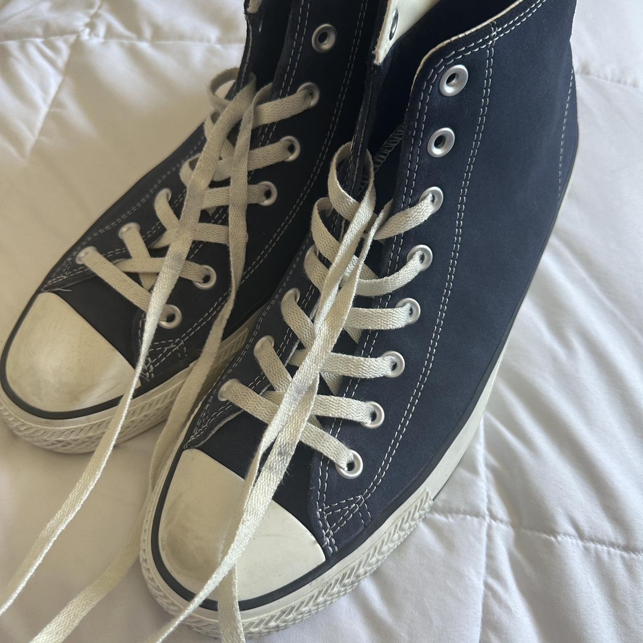 Converse cons navy hi top suede Barely used no... - Depop