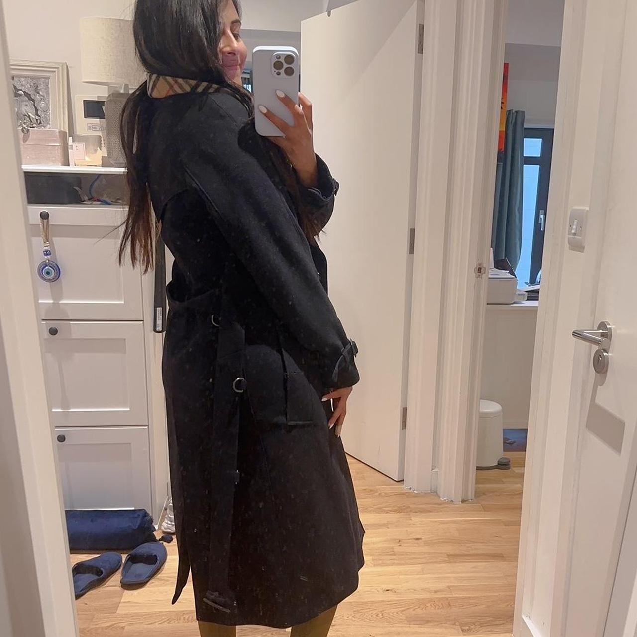 Beautiful Genuine Burberry Winter Coat in Black with... - Depop