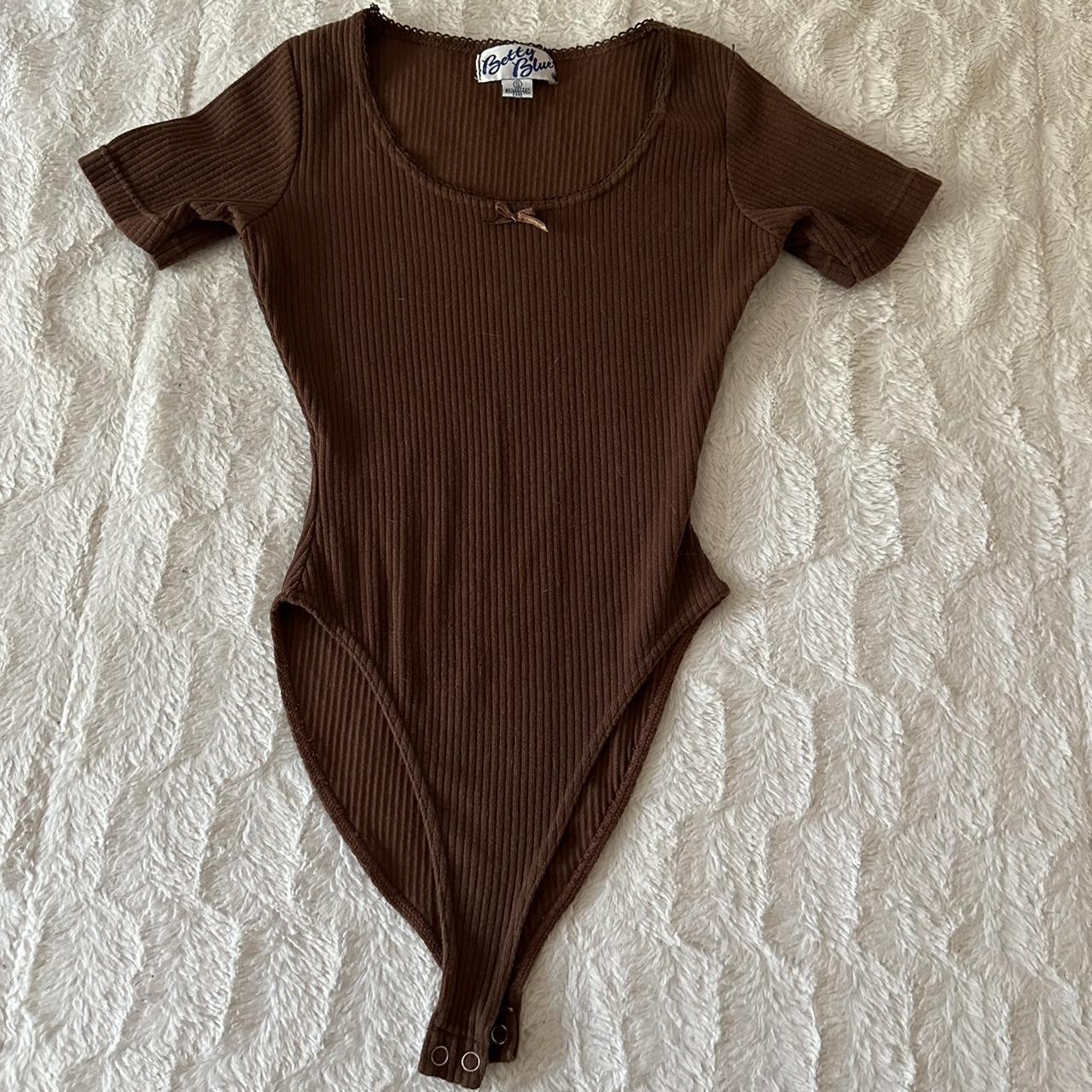 Vintage espresso brown body suit - Depop