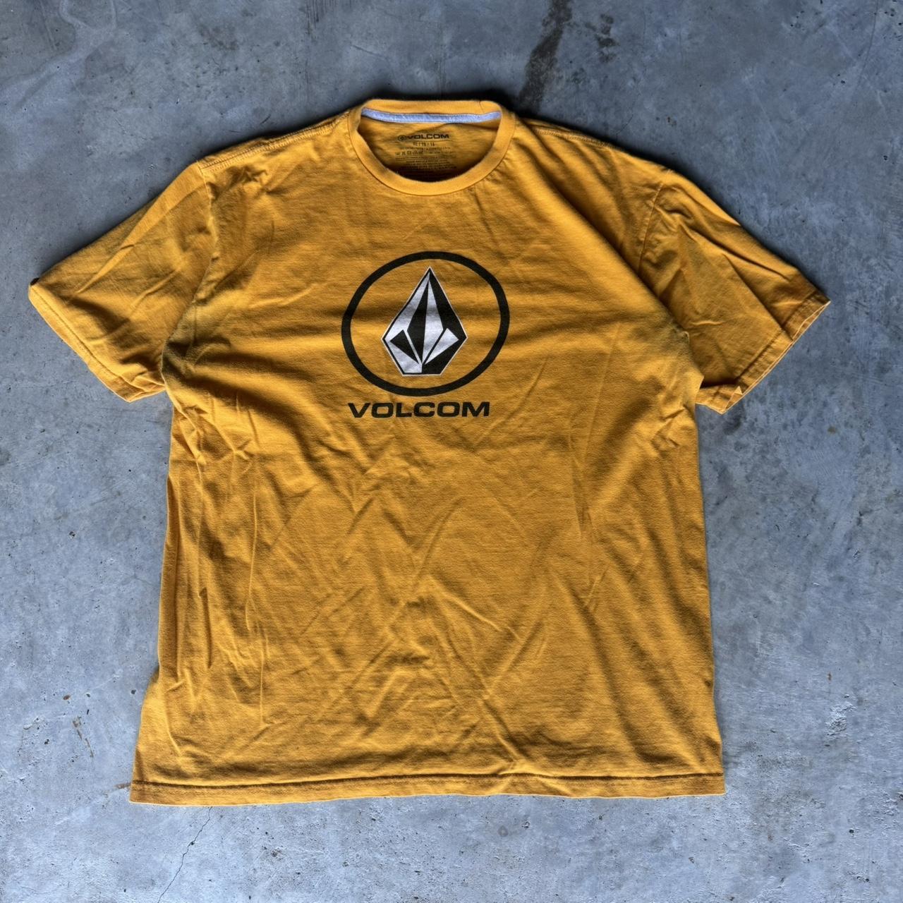 Volcom yellow and black skater tee size men’s... | Depop