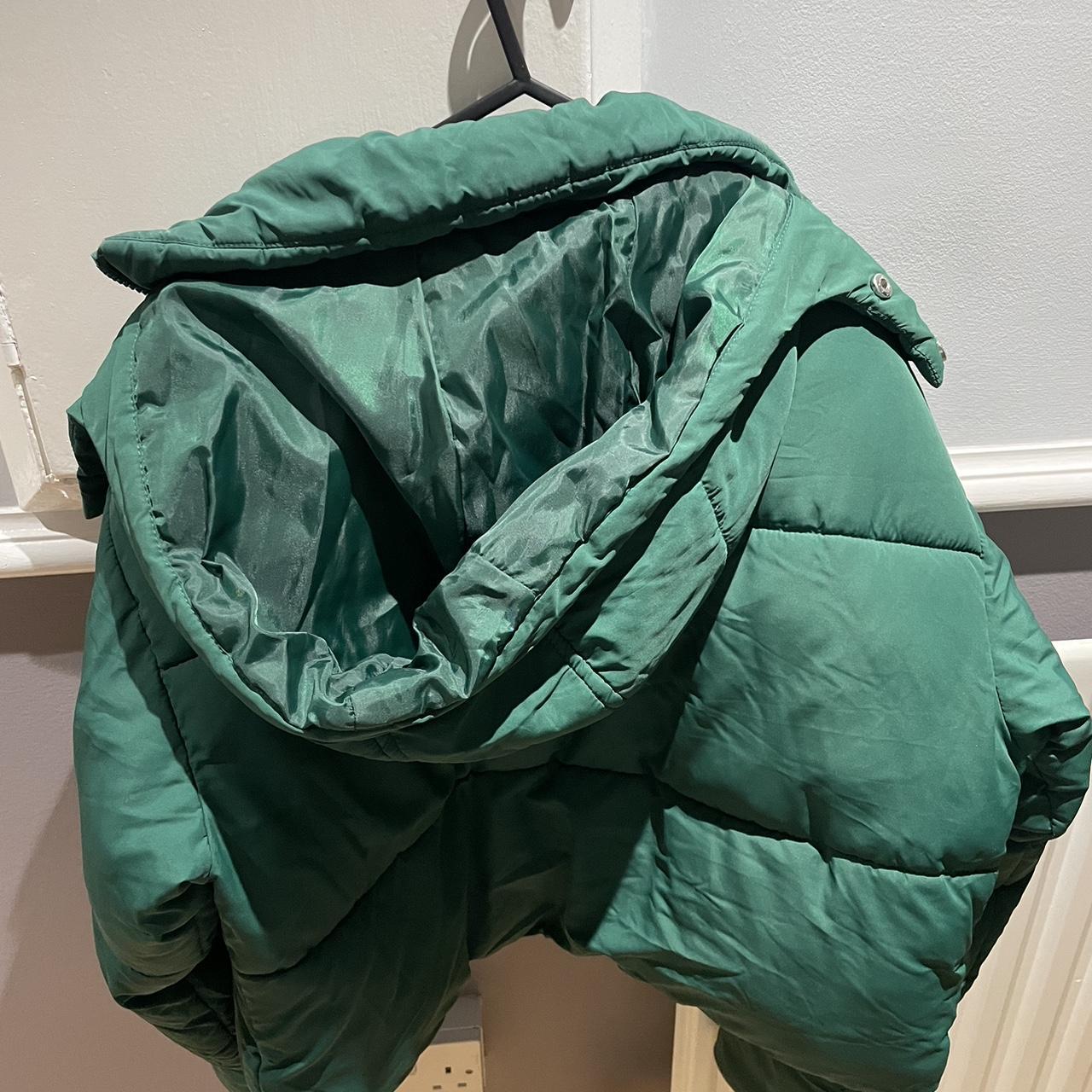 Green Topshop puffer jacket Size 8 UK Suuuper warm... - Depop