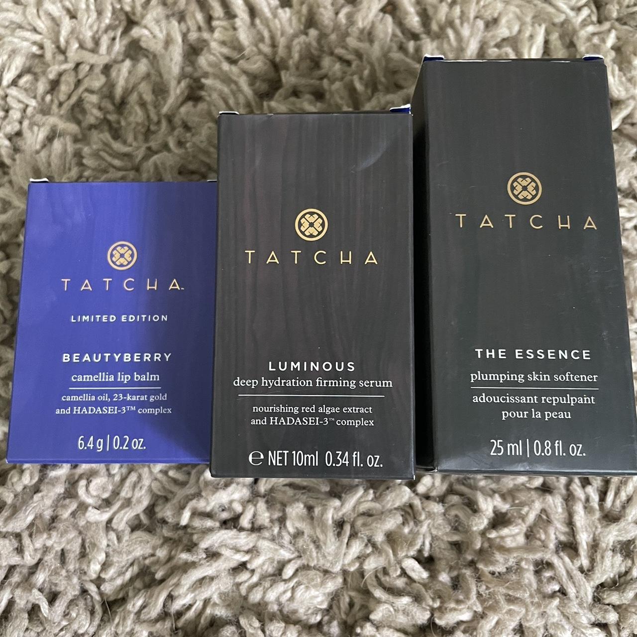 Tatcha bundle beauty berry lip balm, firming serum,... - Depop