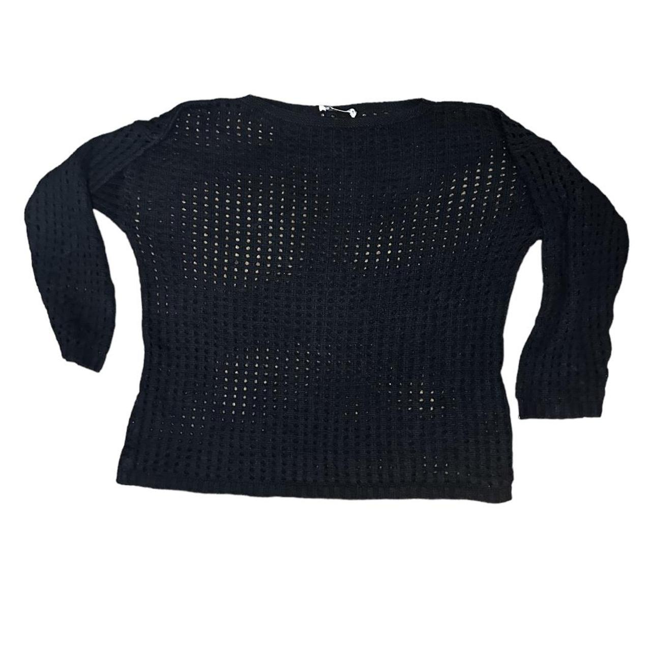 Versatile black long sleeve mesh top best fits... - Depop