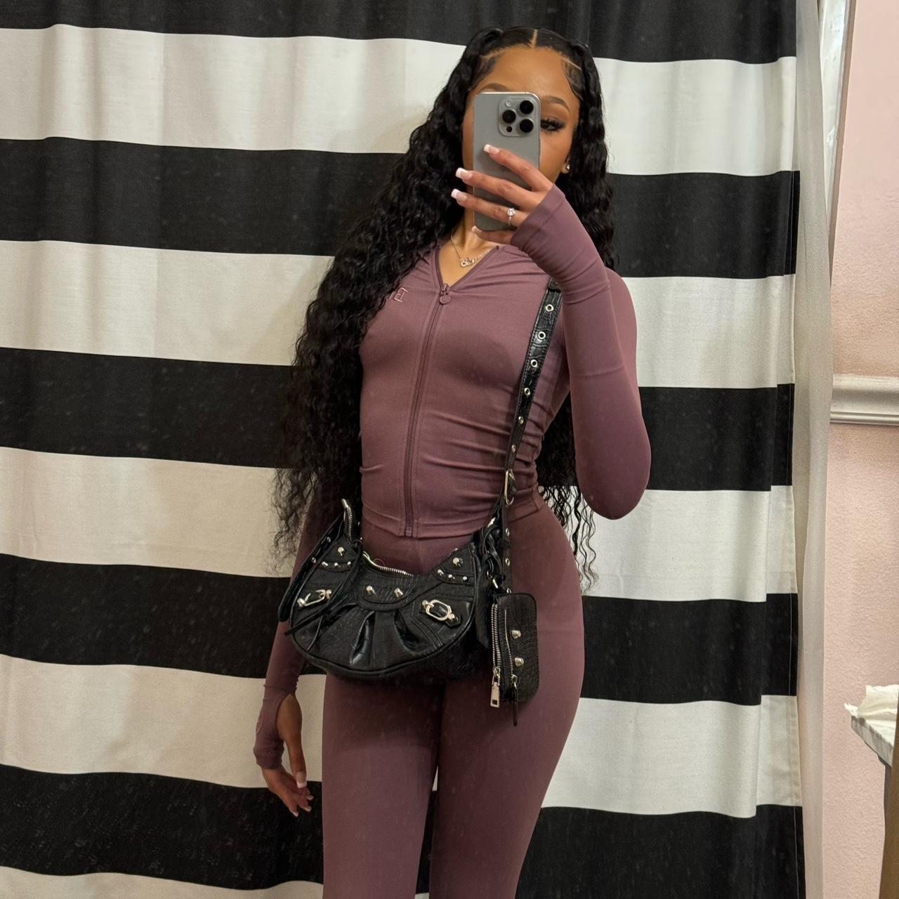 bodybyraven set (bordeaux) xs top xs bottom... - Depop