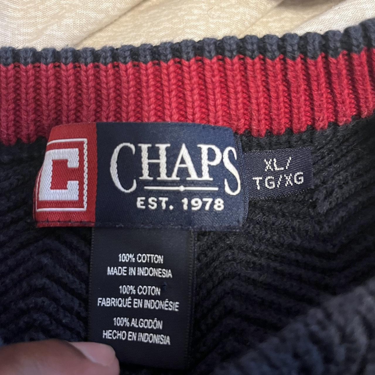 Navy blue vintage chaps sweater 100%cotton #vintage... - Depop