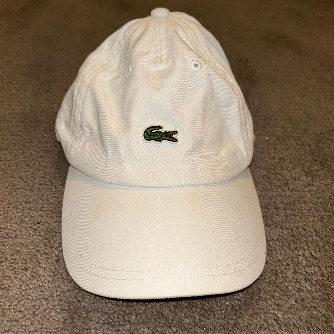 White Lacoste Hat In great condition barely used,... - Depop