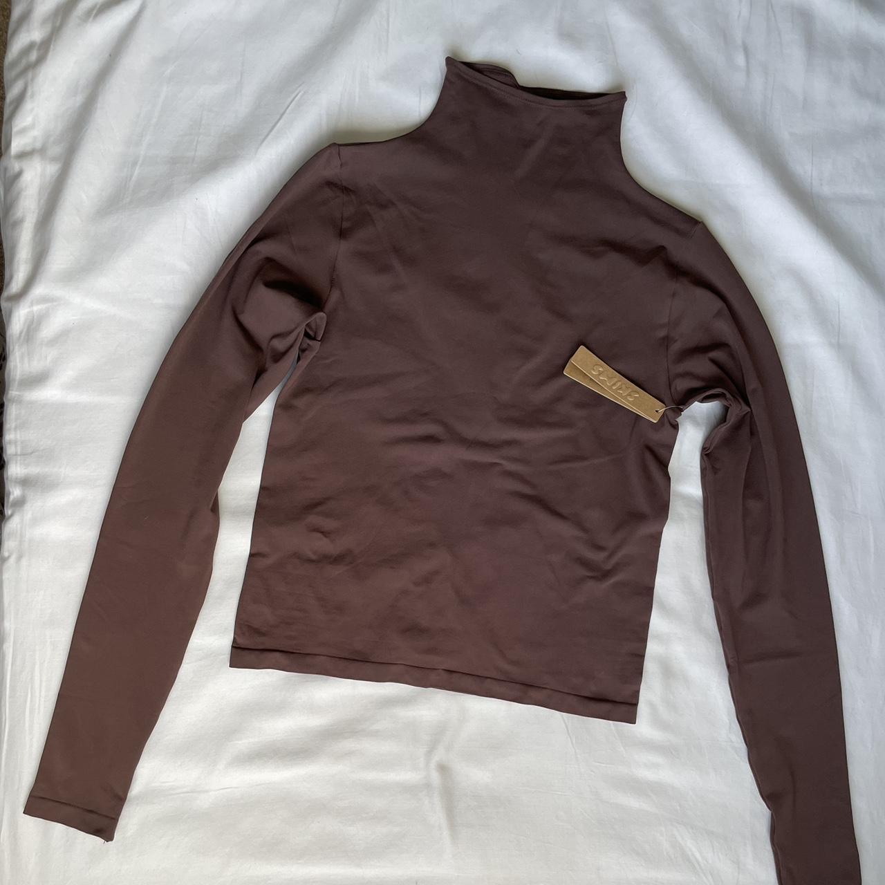 Skims Soft Smoothing Turtleneck in Cocoa Size M... - Depop