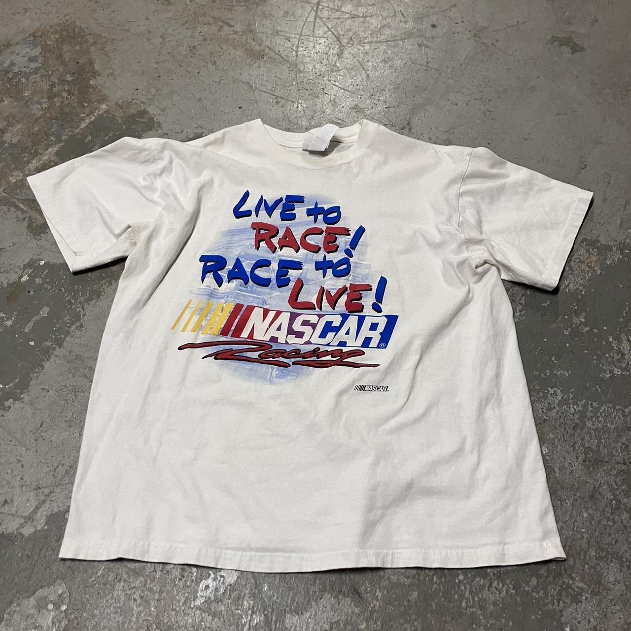 Vintage NASCAR Slogan Tee Size L Minor yellowing... - Depop