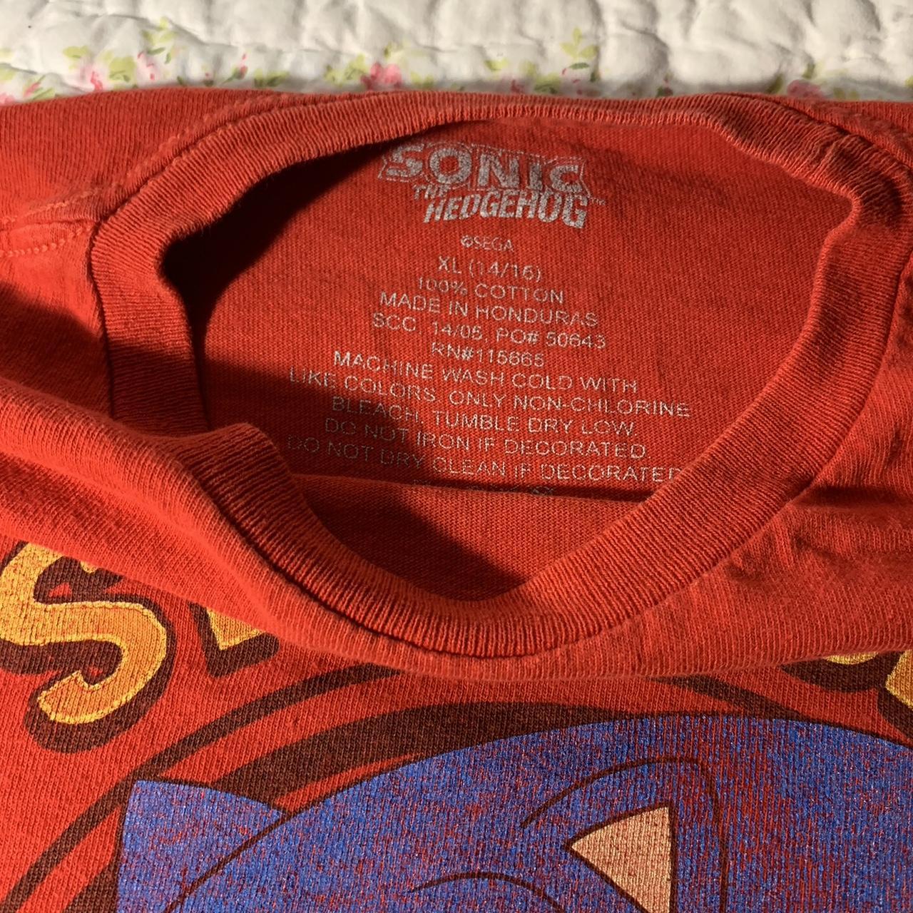 Distressed Sonic the Hedgehog Red T-Shirt - Size... - Depop