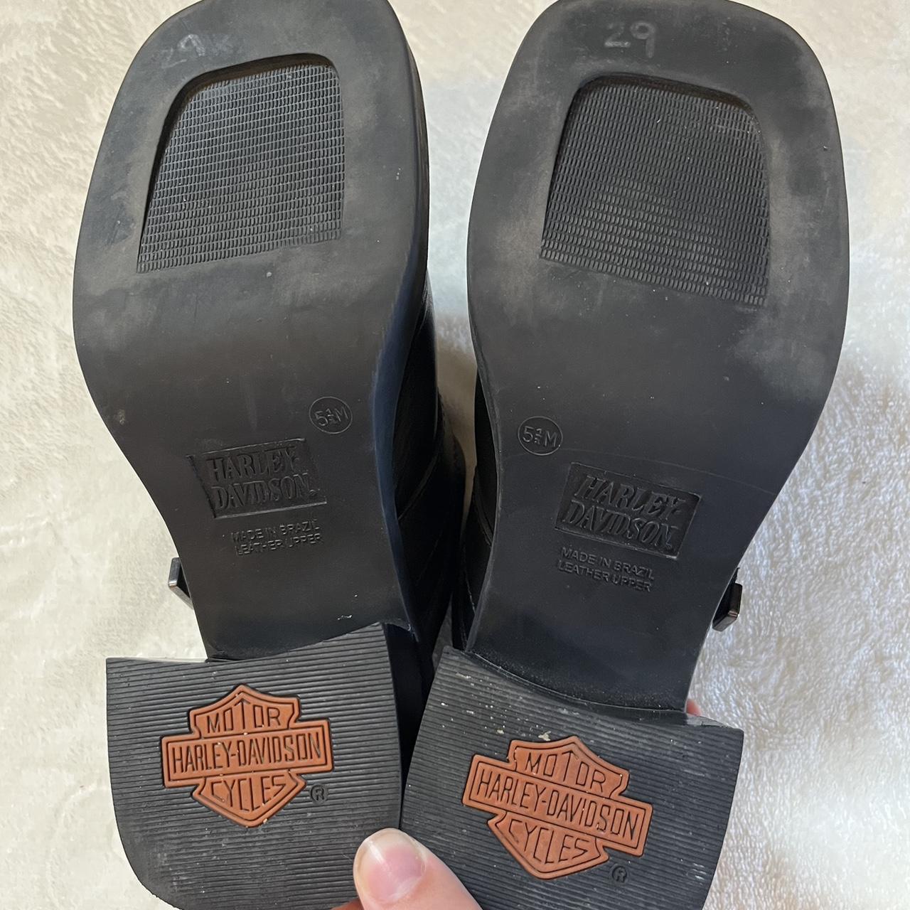 Harley Davidson Women's Black and Orange Mules | Depop