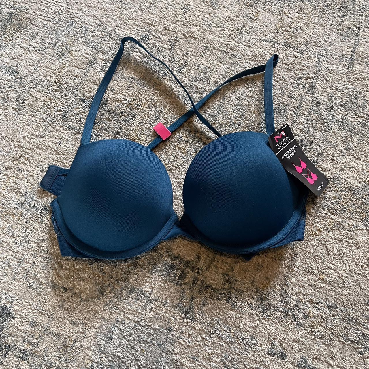 Blue bra with lacing on the back Size 34C new never... - Depop