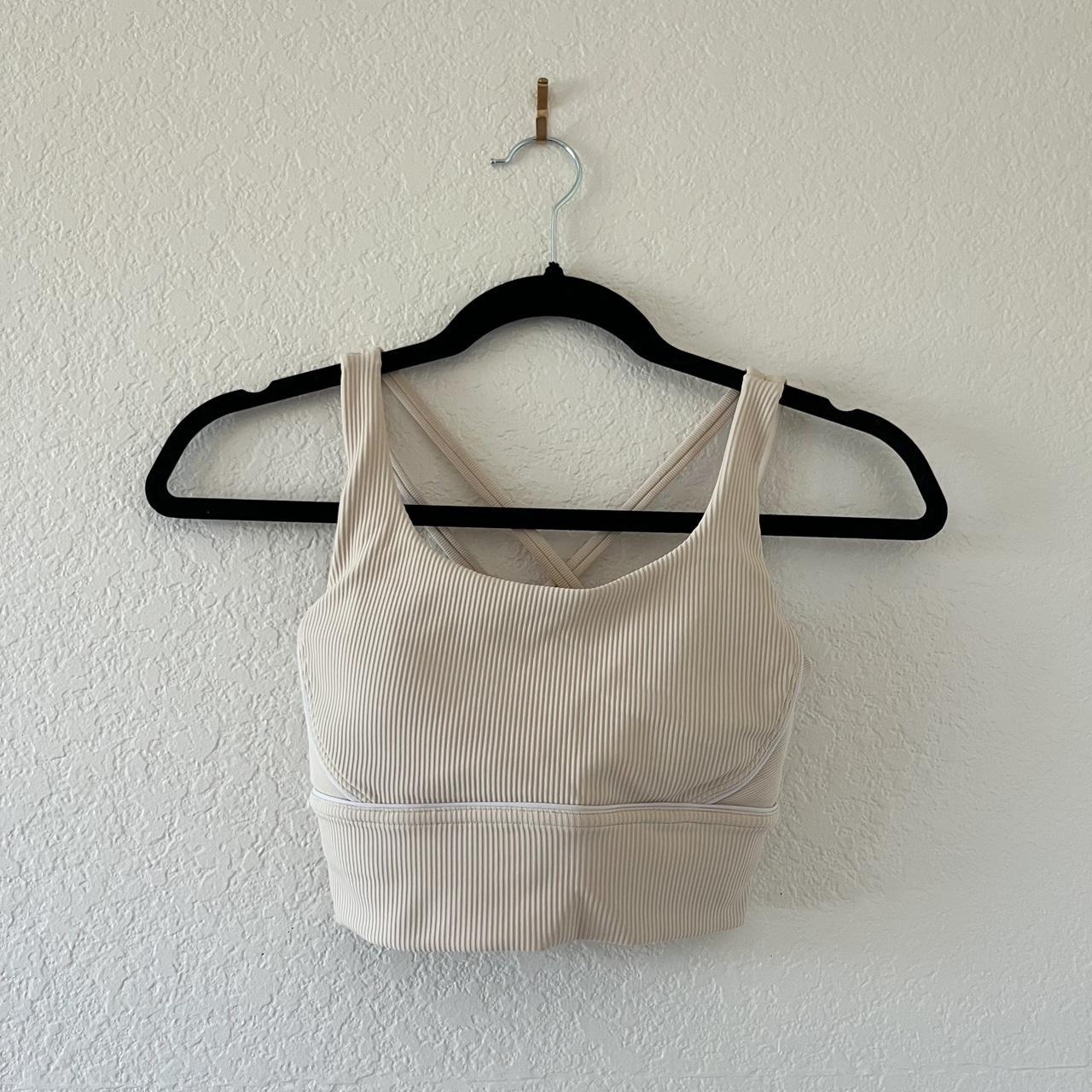 Cream Lululemon Sports Bra - size 2 (fits XS) -... - Depop