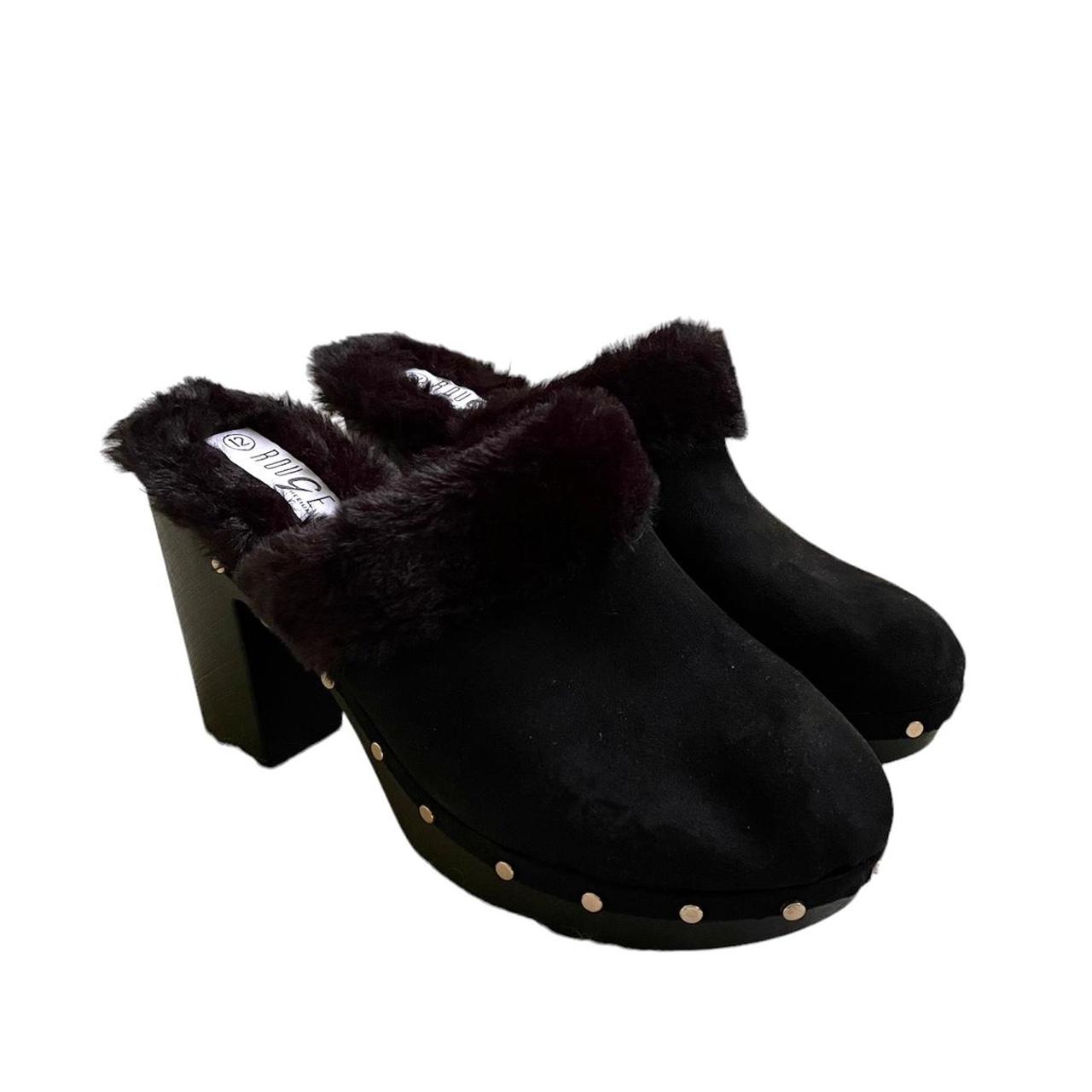 Faux Fur Clogs With Metal Grommets Womens Size 42 Depop