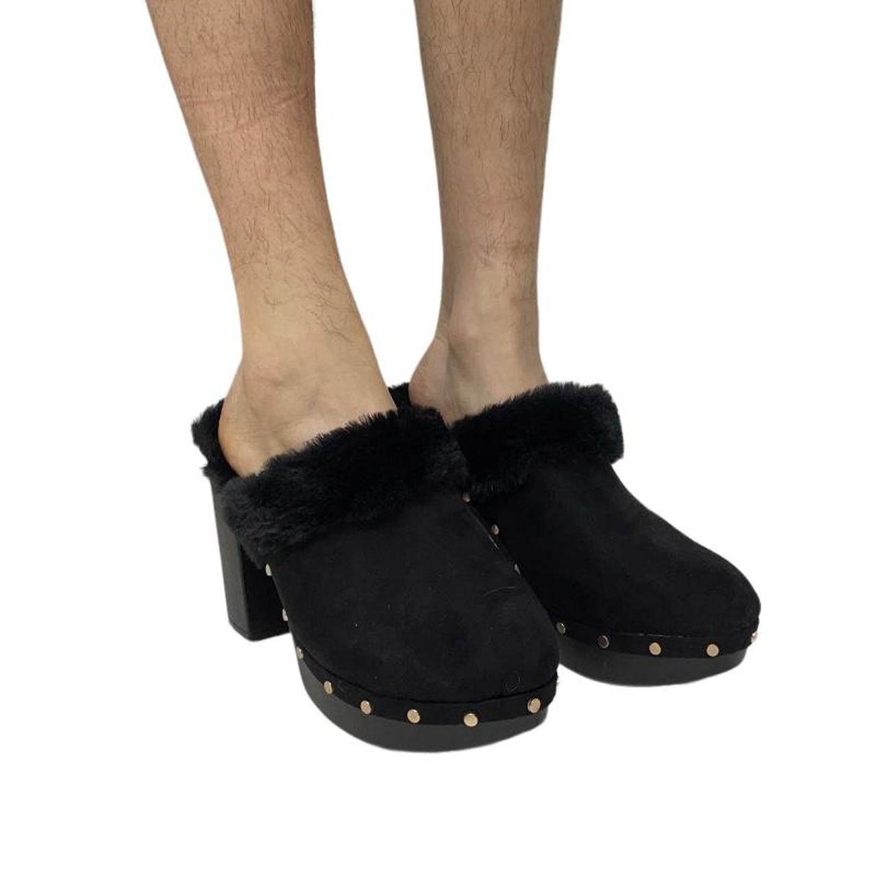 Faux Fur Clogs With Metal Grommets Womens Size 42 Depop