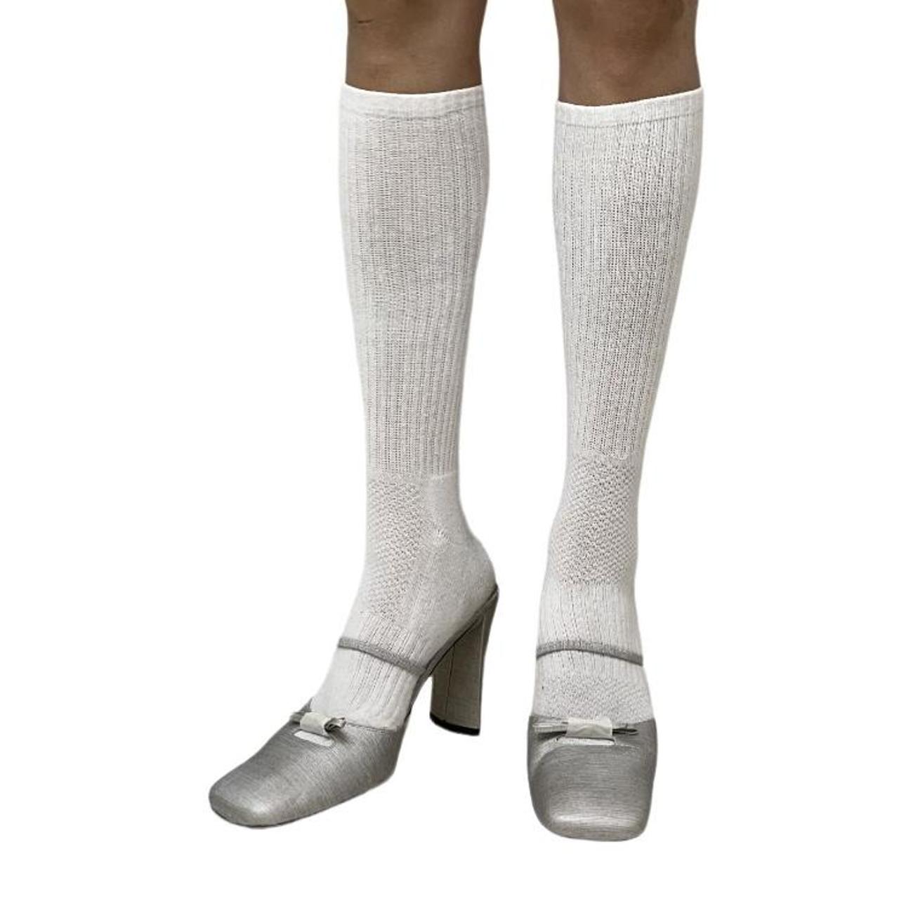 Silver square toe pumps, brand new deadstock. Size 9... - Depop