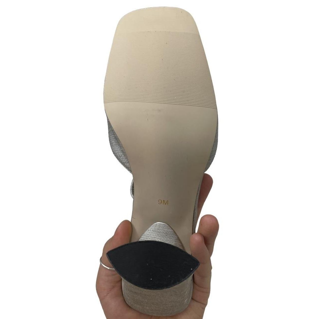 Silver square toe pumps, brand new deadstock. Size 9... - Depop