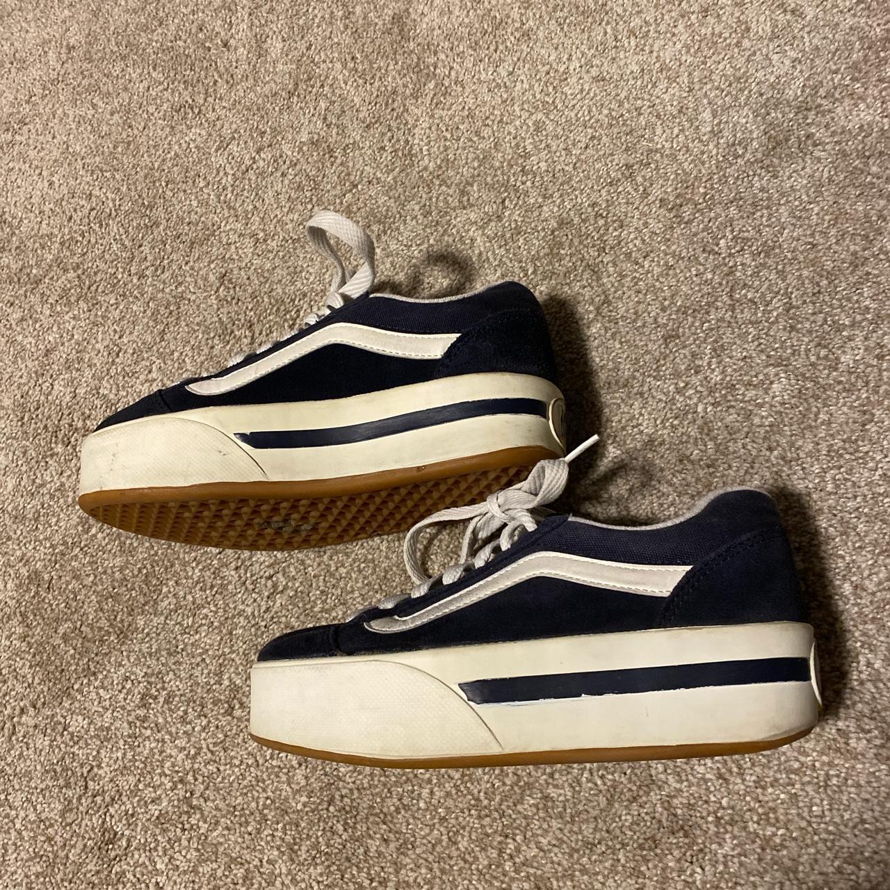 💕PRE-LOVED 90’s NAVY BLUE COLORED PLATFORM VANS💕 💕I... - Depop