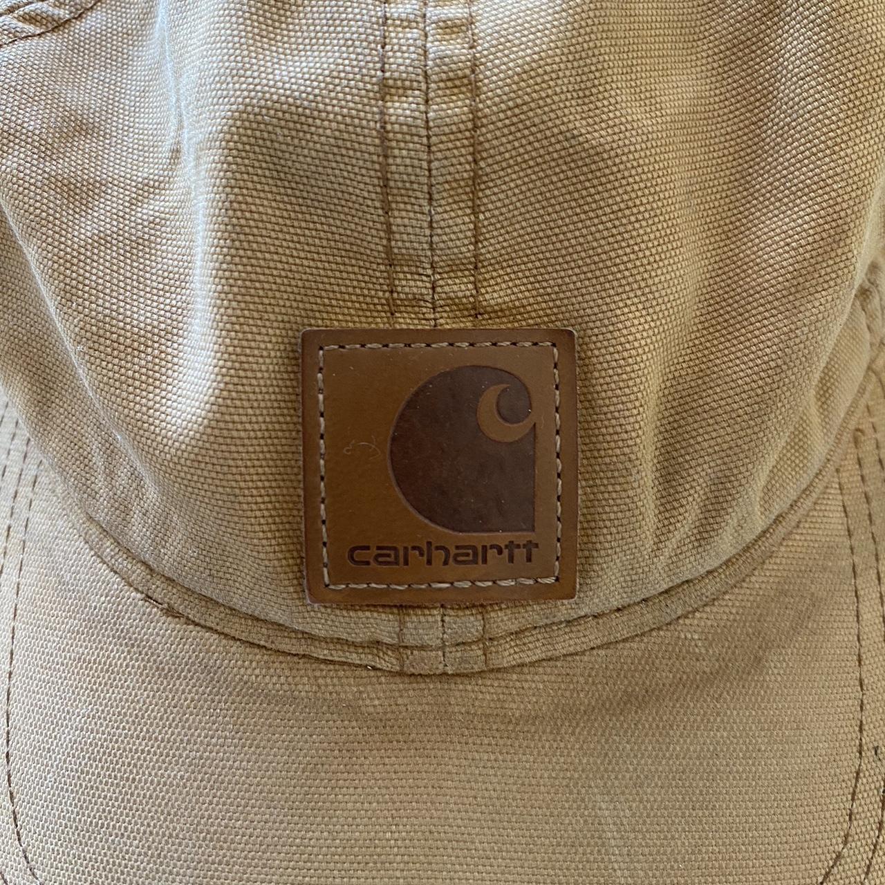 brown khaki colored carhart baseball cap adjustable... - Depop