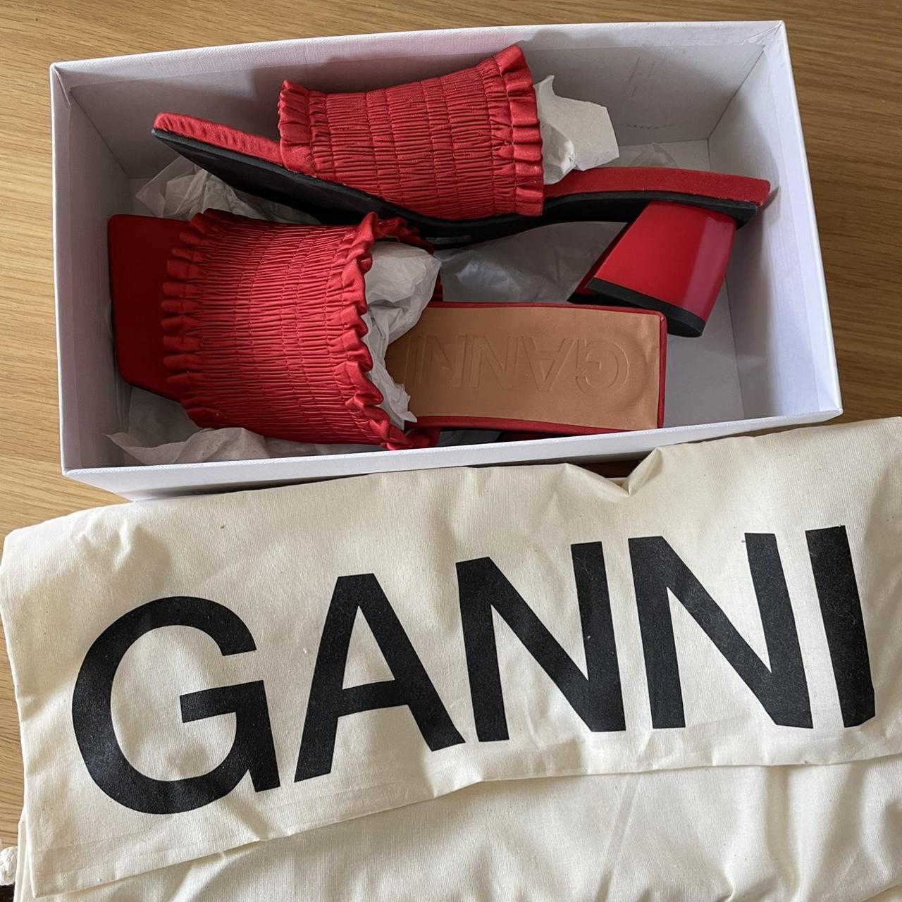 Brand new red Ganni heels in box with dust bag -... - Depop