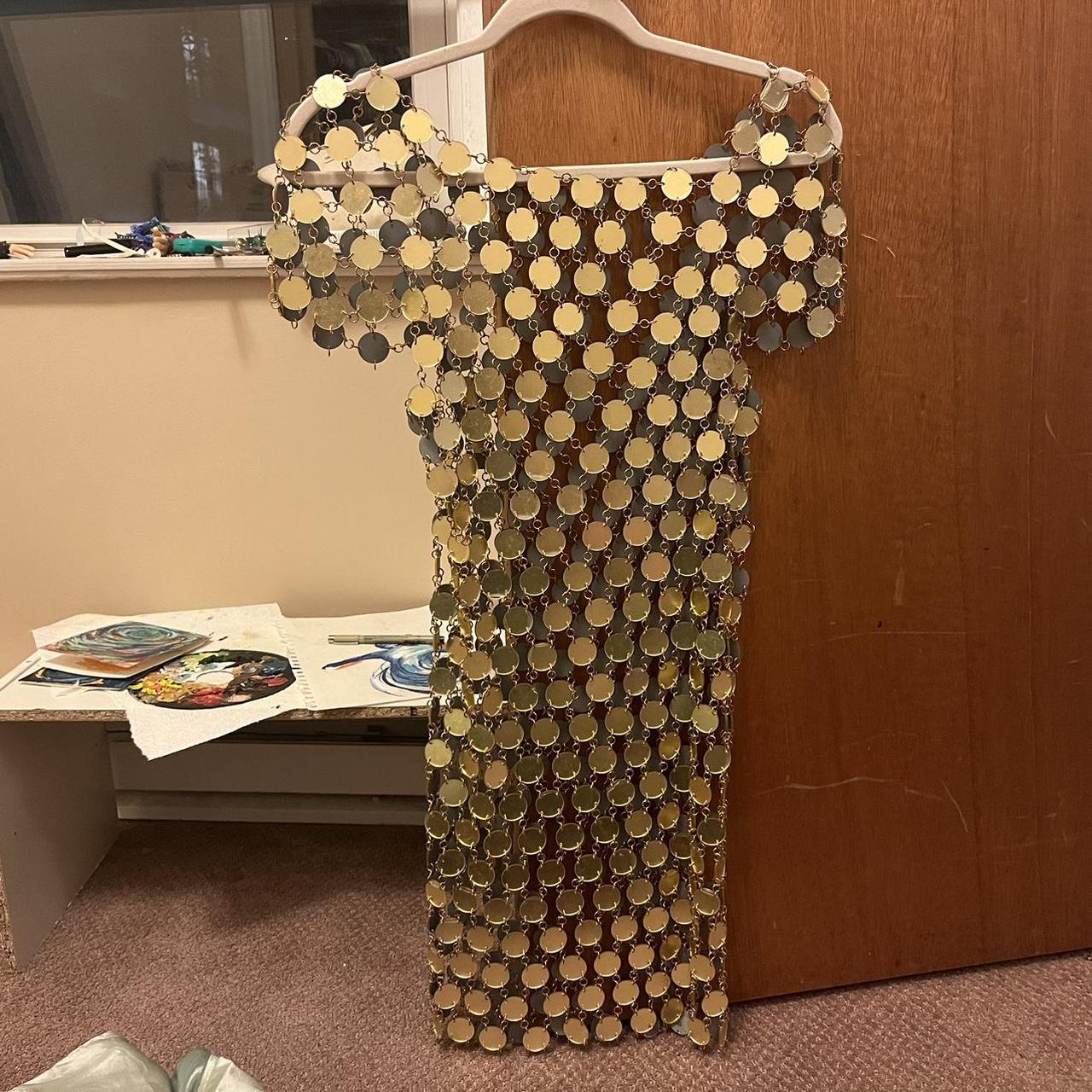 Gold chain mail dress! Great for a costume - Depop