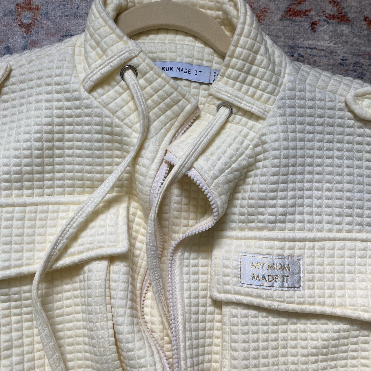 My mum made it jacket beautiful heavy quilted fabric... - Depop