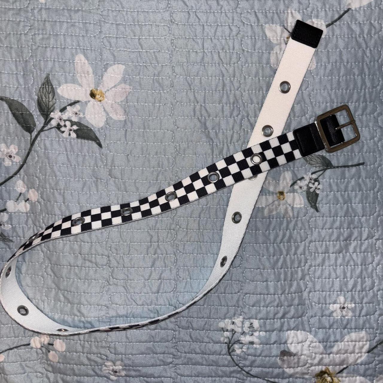 black and white checkered belt, size small📓🖤 #belt... - Depop