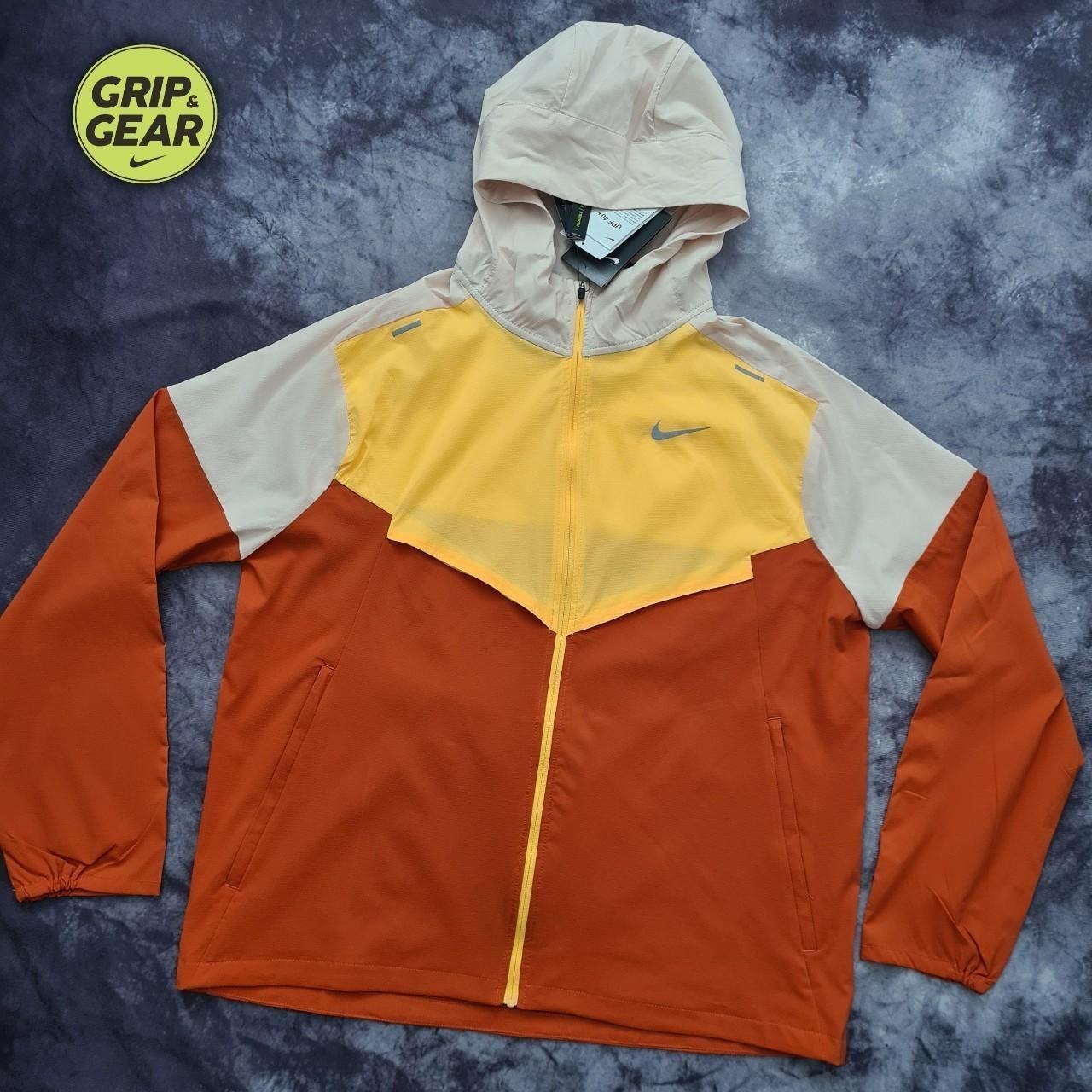 Nike UPF Windbreaker in Rust Orange, Off White &... - Depop