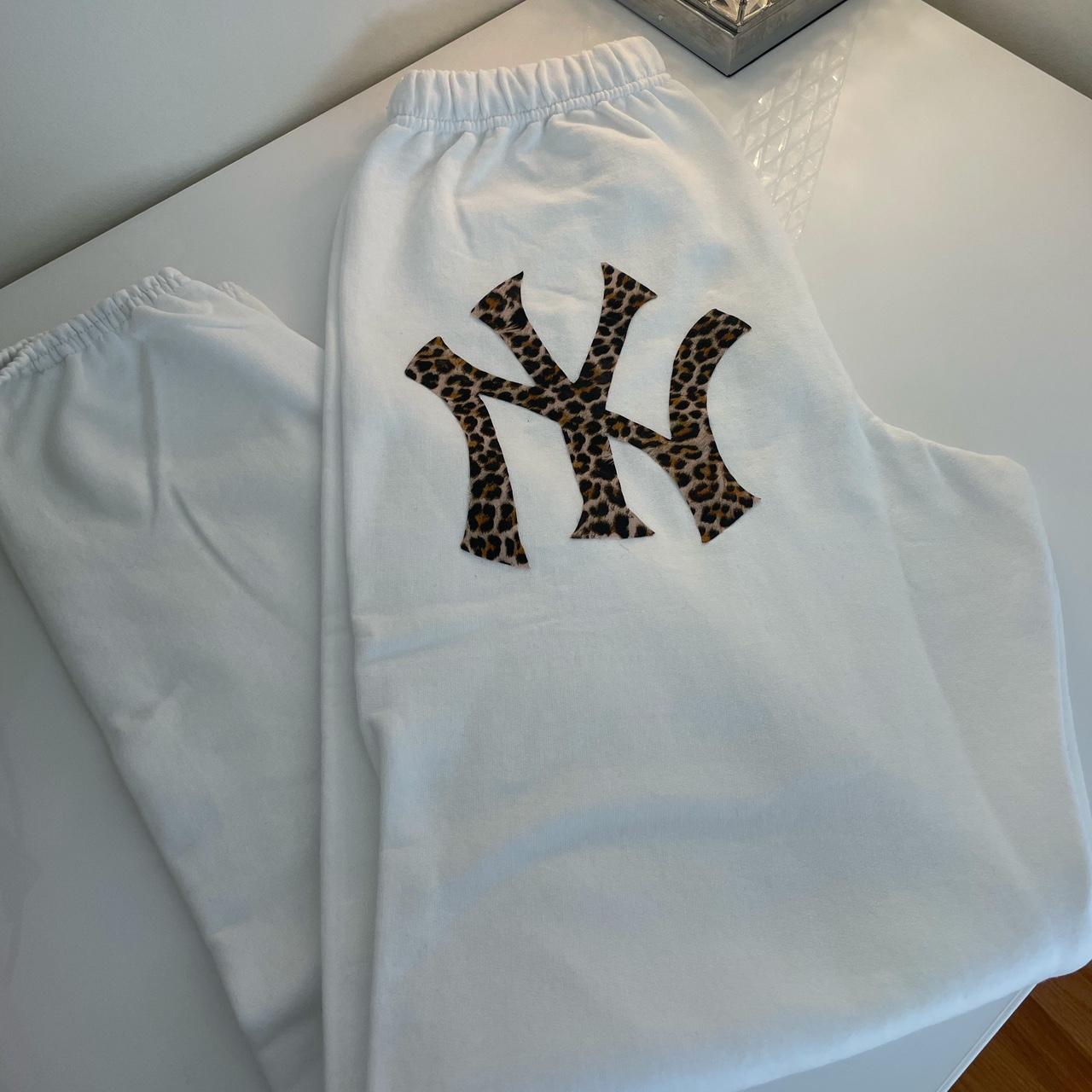 Leopard print ny sweats!! Made by me!! Follow my... | Depop