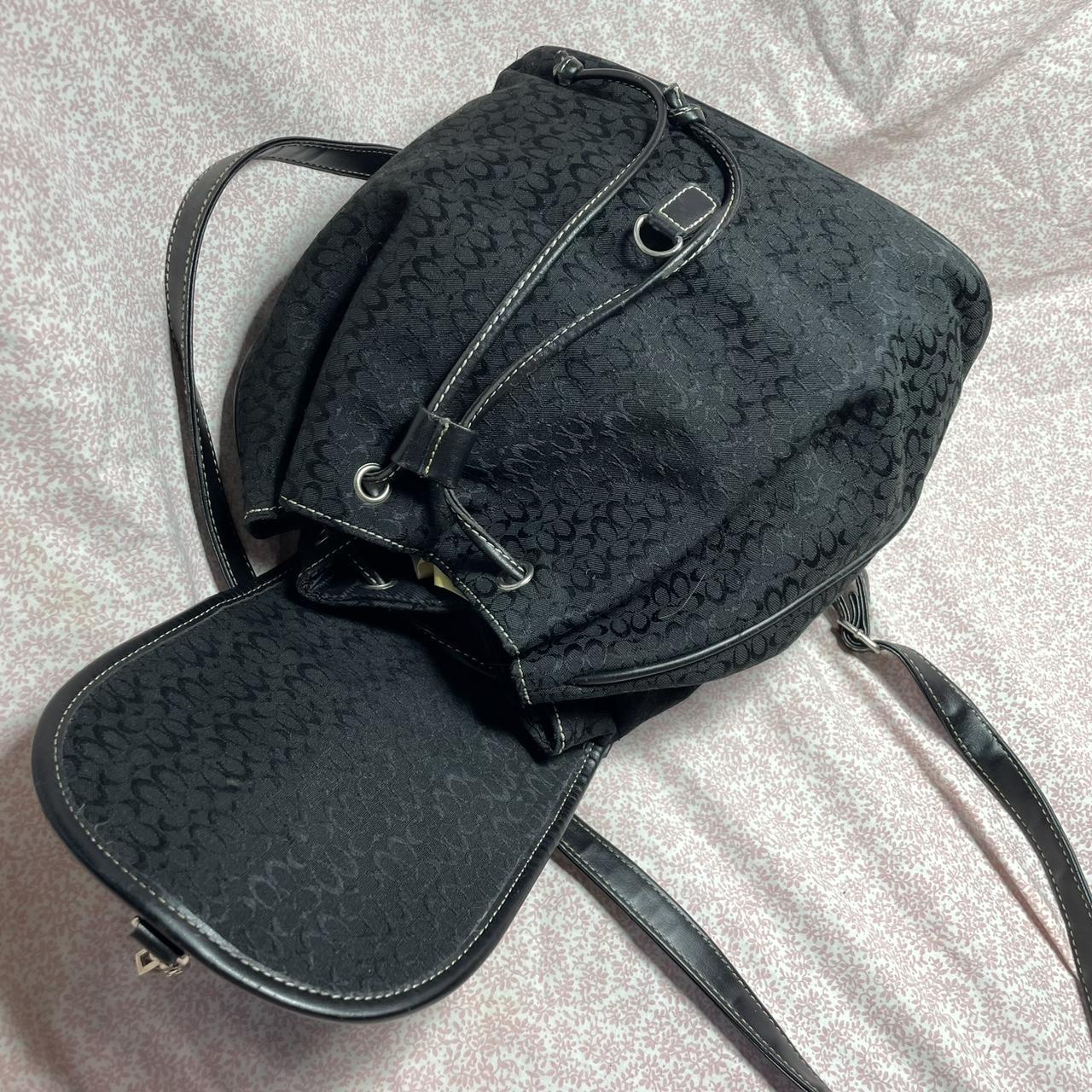 vintage y2k black CC logo knapsack backpack - good... - Depop