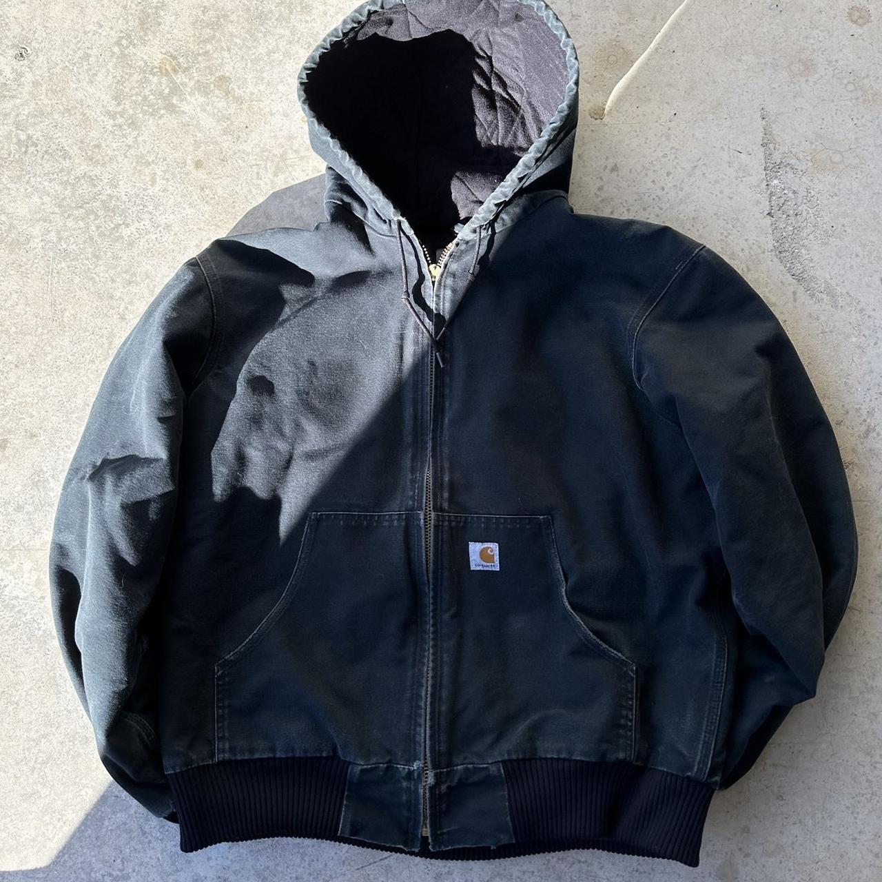 Vintage Carhartt Hooded Work Jacket Size... - Depop