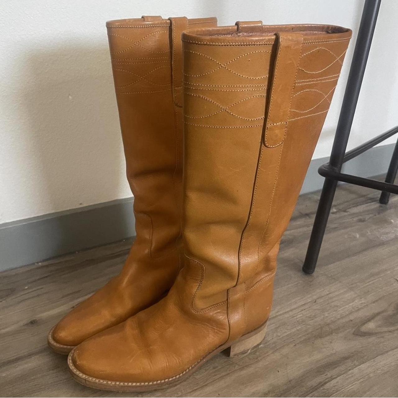 Frye boot dupe! From j crew real leather. Says size... - Depop