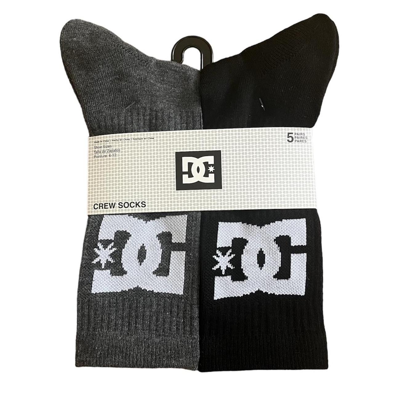 DC Shoes Men's Black and Grey Socks | Depop