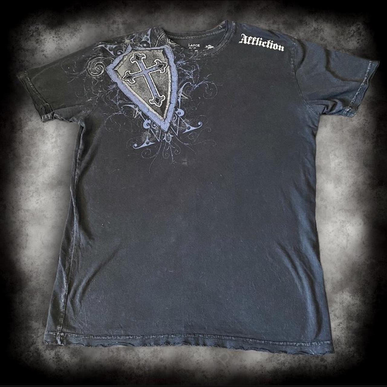 Rare affliction shirt with shield in front and two... - Depop