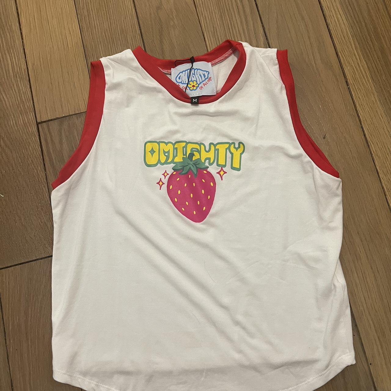 o-mighty strawberry tank top. size medium #omighty... - Depop