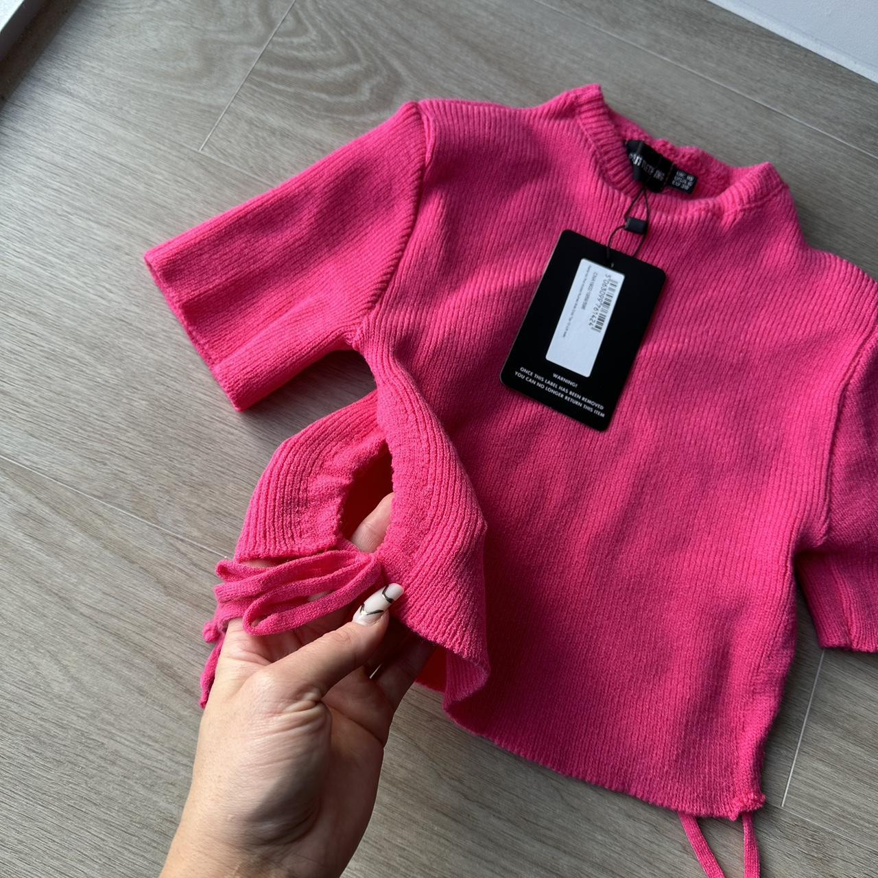 Plt Pink Knit Tie Side Crop Top Brand New With Depop