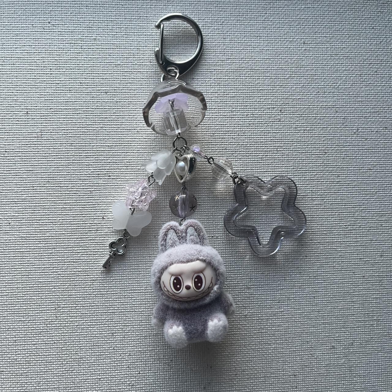 Gray Handmade Labubu Keychain #labubu #Themonsters... | Depop