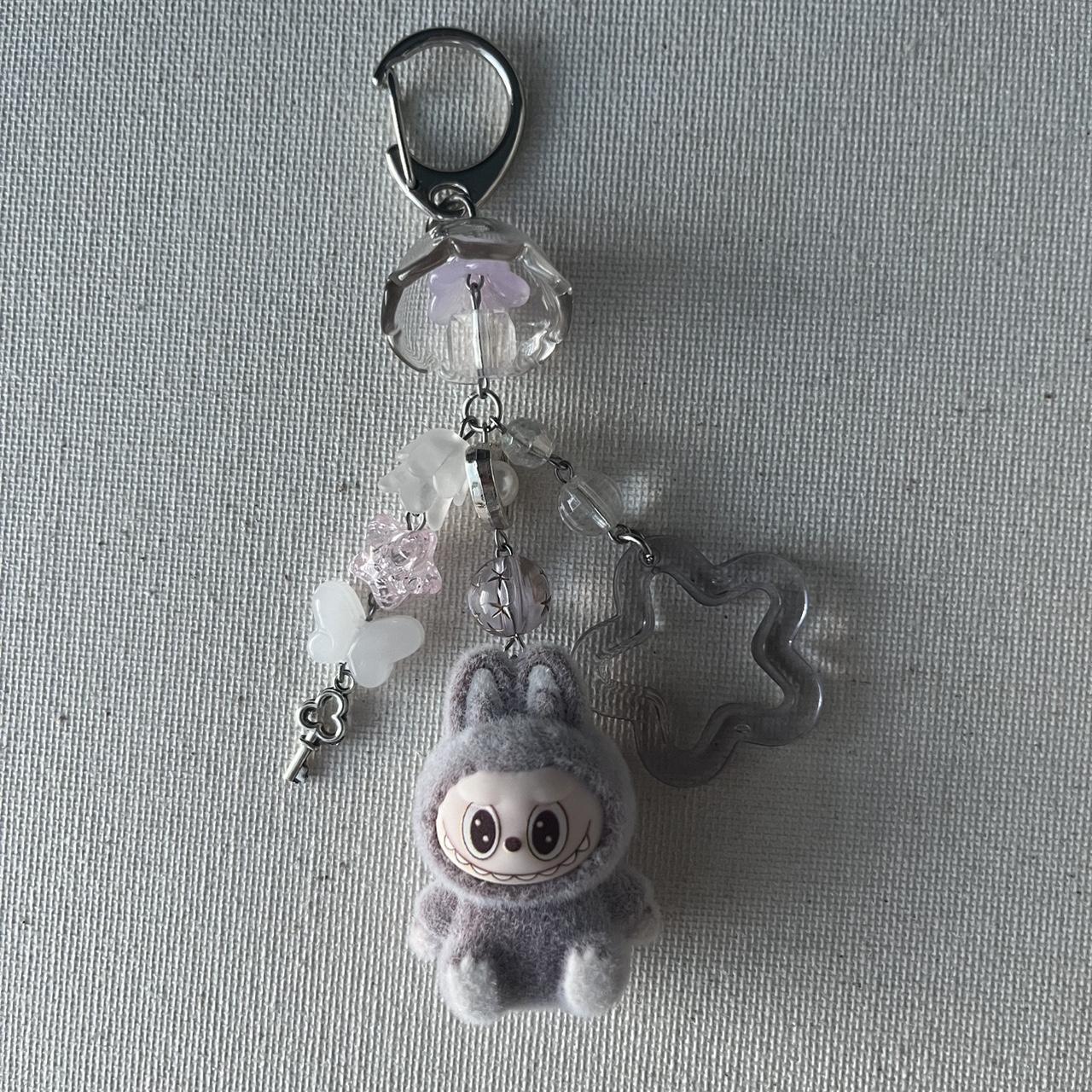 Gray Handmade Labubu Keychain #labubu #Themonsters... | Depop