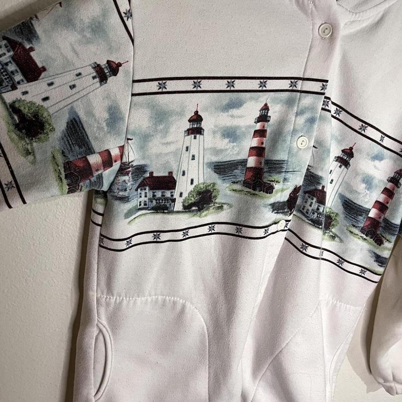Vintage 90s Women’s Lighthouse Cardigan Sweater Art... - Depop